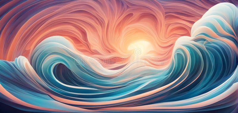 Animated Floating Particles in a Smooth, Slow Wave Pattern, Evoking a ...