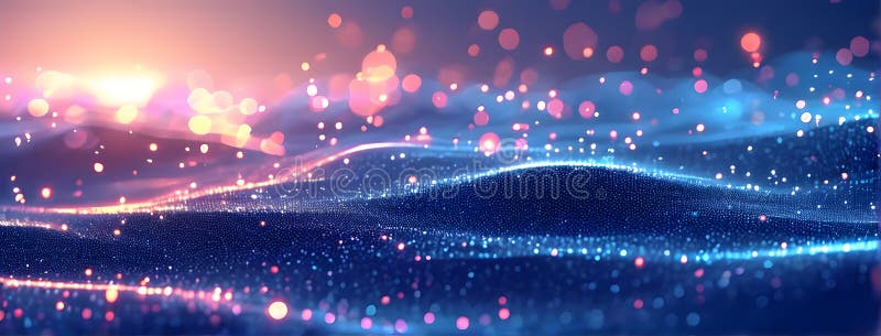 Animated Floating Particles in a Smooth, Slow Wave Pattern, Evoking a ...