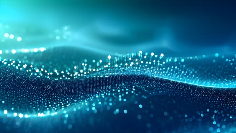 Animated Floating Particles in a Smooth, Slow Wave Pattern, Evoking a ...