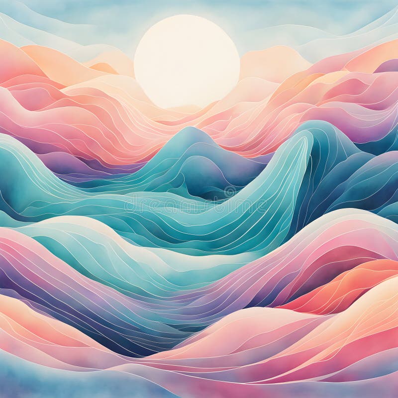 Animated Floating Particles in a Smooth, Slow Wave Pattern, Evoking a ...