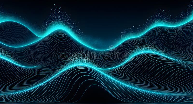 Animated Floating Particles in a Smooth, Slow Wave Pattern, Evoking a ...