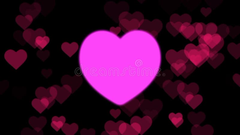 Animated Flying Hearts on a Black Background Loopable. Stock Footage ...
