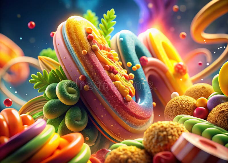 Animated Food Design Colorful Culinary Creations with Dynamic Text for ...