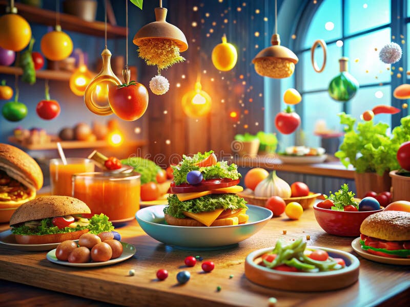 Animated Food Photography Vibrant Kitchen Backdrops for Delicious ...