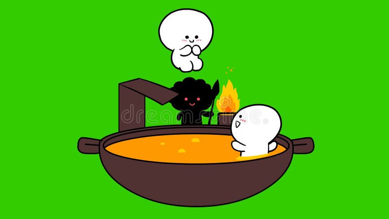 Animated Fun Spirit Jumping into a Brass Pan - Green Screen Stock Video ...