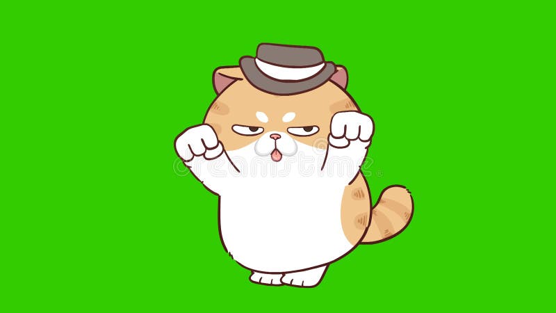 Animated Dancing Cat - Green Screen Stock Footage - Video of movement ...