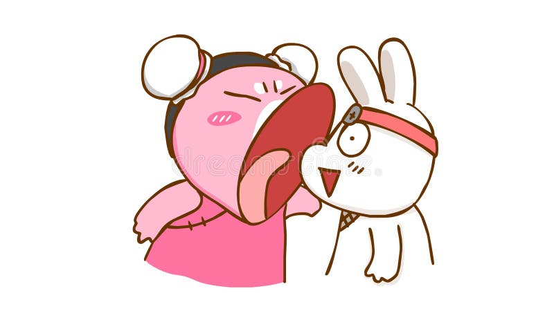 Animated Funny Pink Bear Eating Rabbit White Background Stock Footage Video Of Rabbit