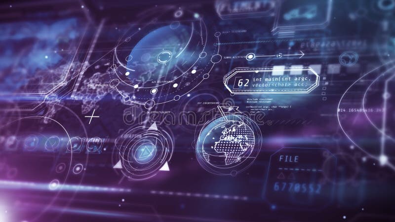 Animated Geolocation Infographic Wall in 3D Space Stock Footage - Video ...