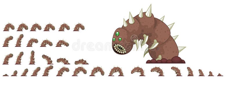 Animated Giant Worm Character Sprites Stock Vector - Illustration of ... Animated Giant Worm Character Sprites Stock Vector - Illustration of ...