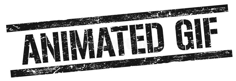 ANIMATED GIF Text on Black Grungy Rectangle Stamp Stock Illustration ...