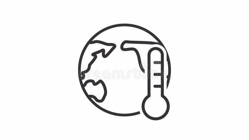 Animated Global Warming Linear Icon Stock Footage - Video of world ...