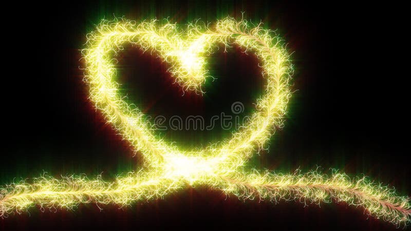 Glowing Heart Emanating Light Surrounded by Colorful Swirls Stock ...