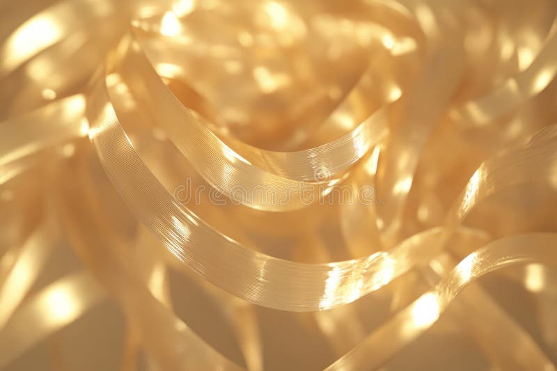 Animated Glowing Ribbons Gold Gently Curling Twisting Seamless Loop ...