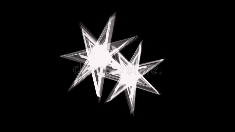 Animated Glowing Silver Stars on Black Background. 2 Stars Stock ...