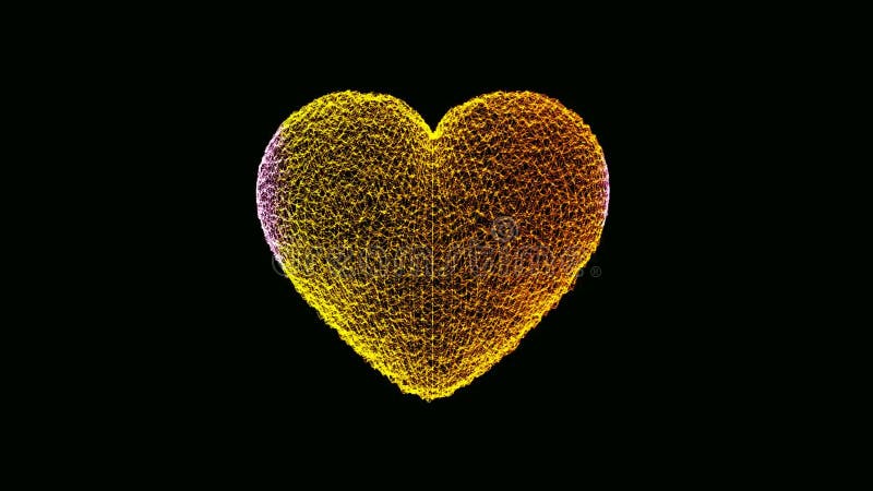 Animated Gold Particle Effect Heart Stock Video - Video of yellow ...