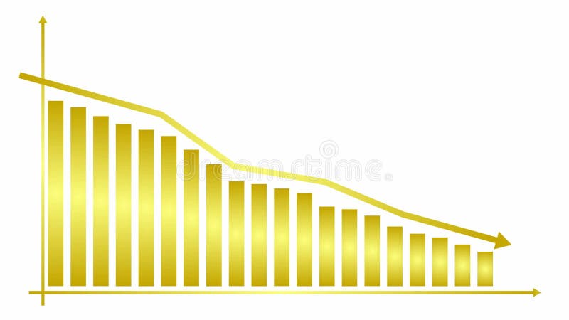 Animated Red Chart of Financial Decline with a Trend Line Chart ...