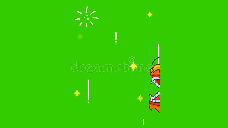Animated Golden Dragon with Fireworks - Green Screen Stock Footage ...