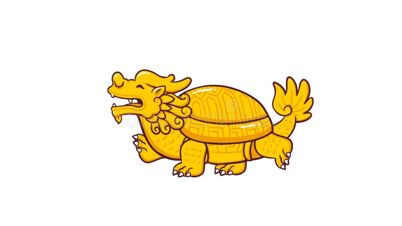 Animated Golden Lucky Turtle on White Background Stock Video - Video of ...