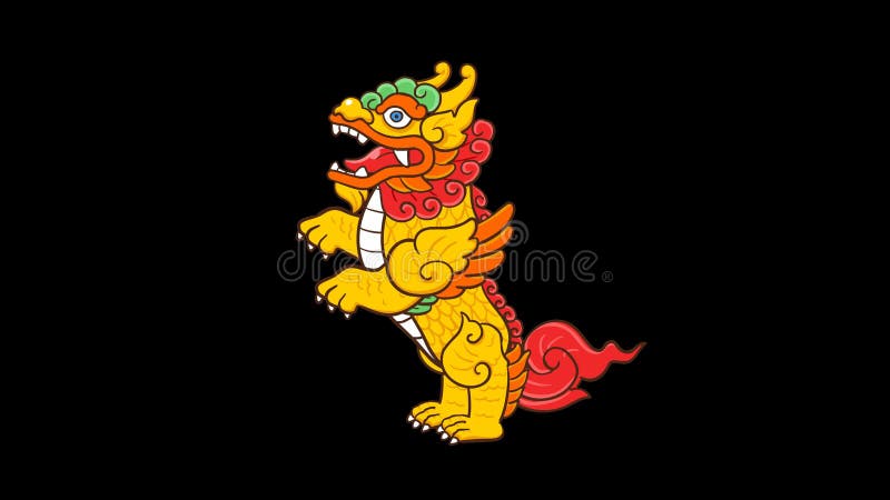 Animated Golden Qilin with Transparent Background Stock Footage - Video ...