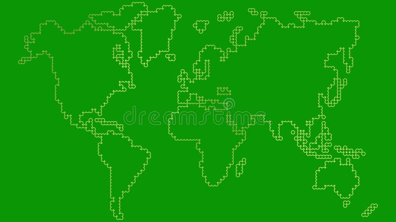 Animated Golden World Map from Point Pattern. Linear Symbol is ...