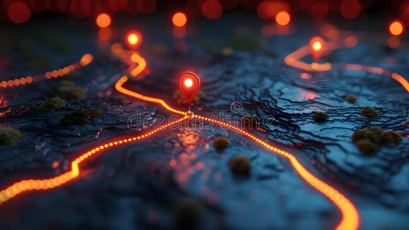 Animated GPS Tracking Map with Moving Markers in 4K HD Resolution ...