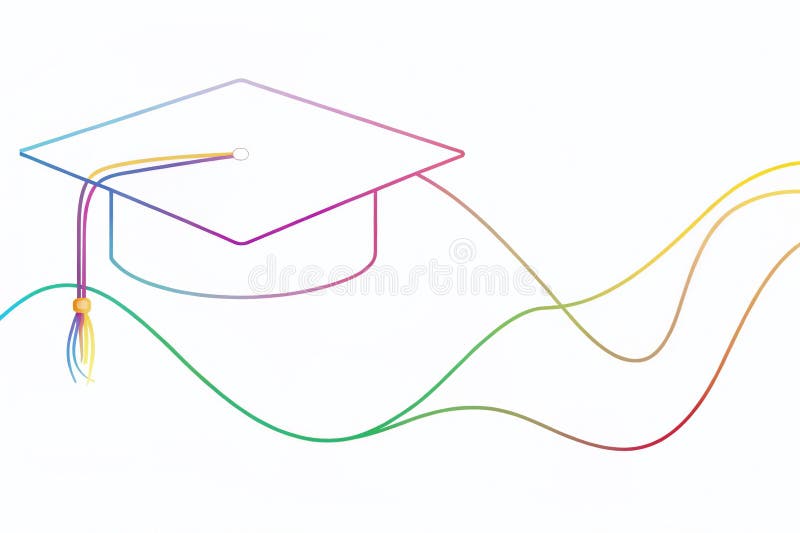 Animated Graduation Cap Line Drawing Seamless Loop for Educational ...