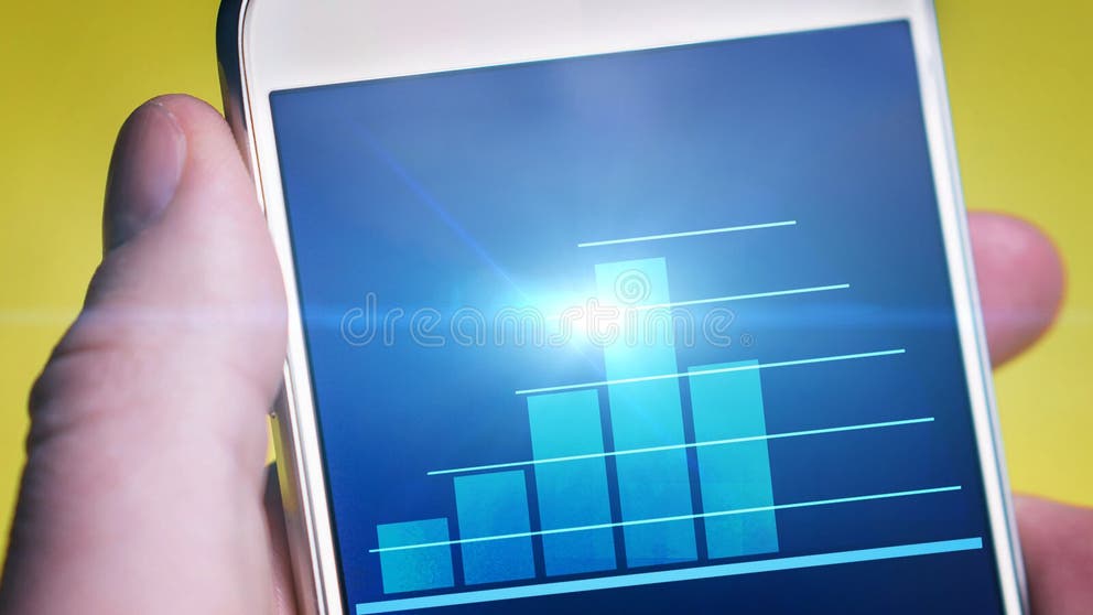 Animated Graph in a Mobile Phone Screen Stock Photo - Image of chart ...