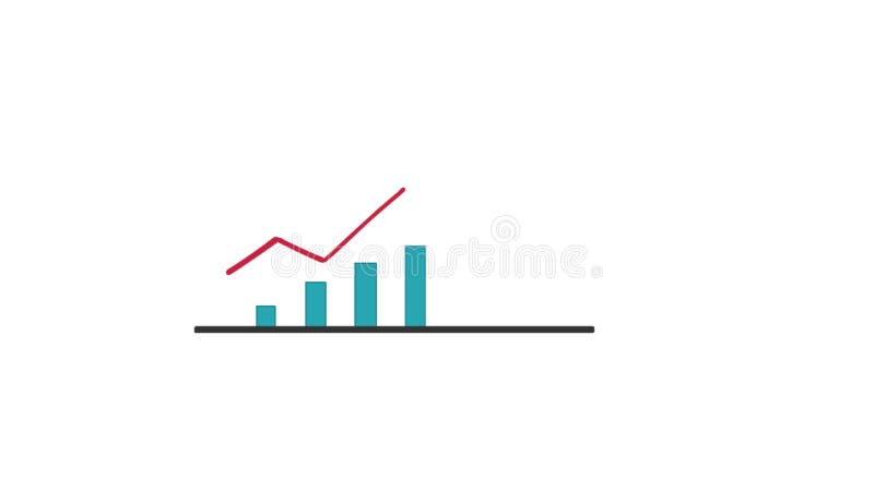 Animated Graph Rising Up. Bar Chart Growth Stock Video - Video of arrow ...