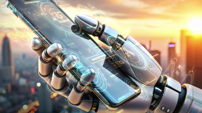 Artificial Intelligence in a Smartphone, Animated Graphics. Stock Video ...