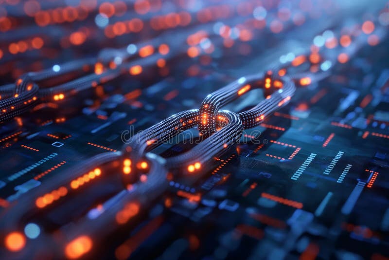 Animated Graphics Illustrating the Concept of Smart Contracts in Blockchain Technology.Closeup ...