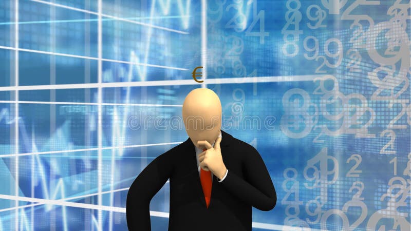 Animated Graphics Showing 3d Man Standing and Thinking of Money Stock ...