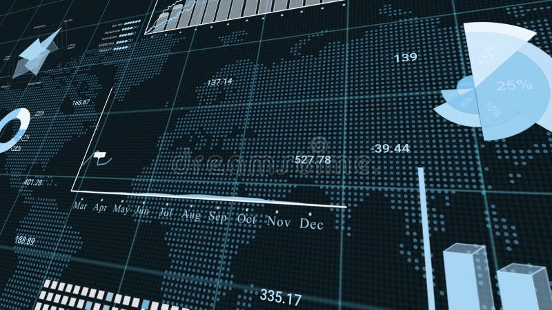 Animated Graphs and Diagrams Financial Business on the Background of ...
