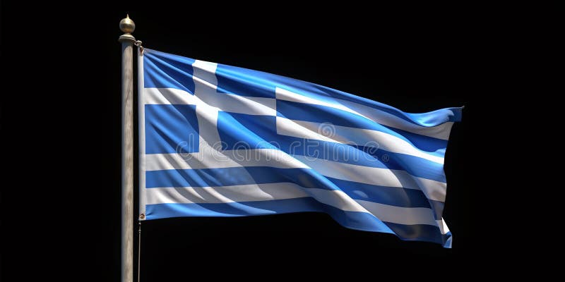 Animated Greek Flag on Pole with Alpha Channel Dynamic Visual Effects ...