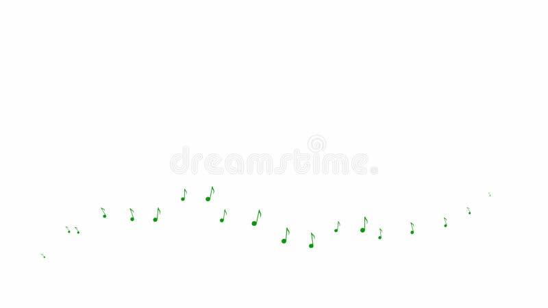 Animated Green Notes Fly from Left To Right. a Wave of Flying Notes ...
