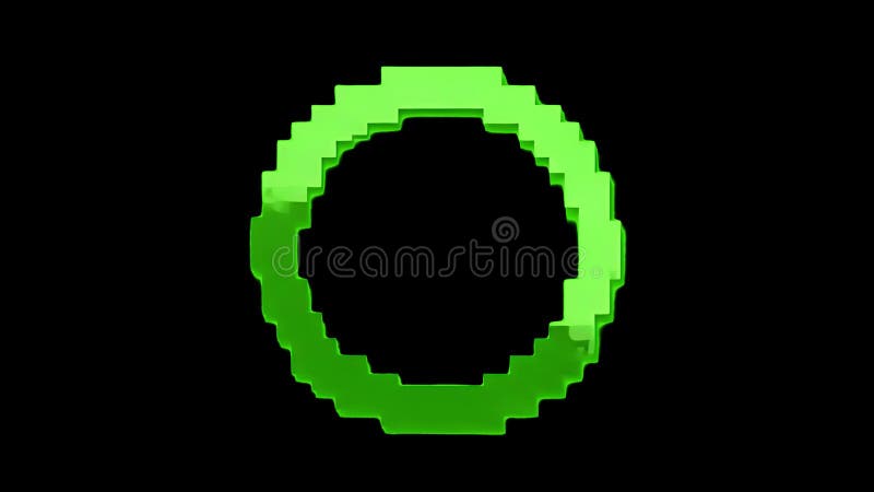 Animated Green Pixelated Ring on Black Background Stock Video - Video ...