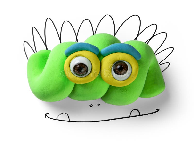 Animated Green Play Dough with Eyes. Stock Photo - Image of modeling ...