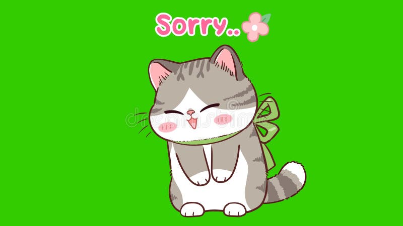 Animated Fat Cat Bowing To Say Thank You on Green Screen Stock Footage ...