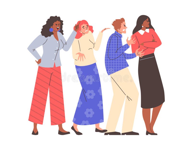 Animated Group Discussion Vector Illustration Stock Vector ...