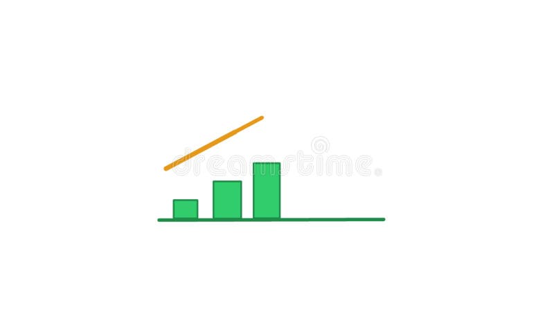 Animated Growing Arrow Over Graph Bar. Business Graph Showing 2d Arrow ...