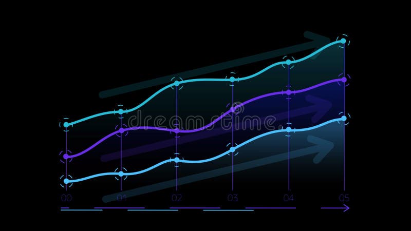 Animated Growth Graph with Arrows on the Alpha Channel. Stock Footage ...