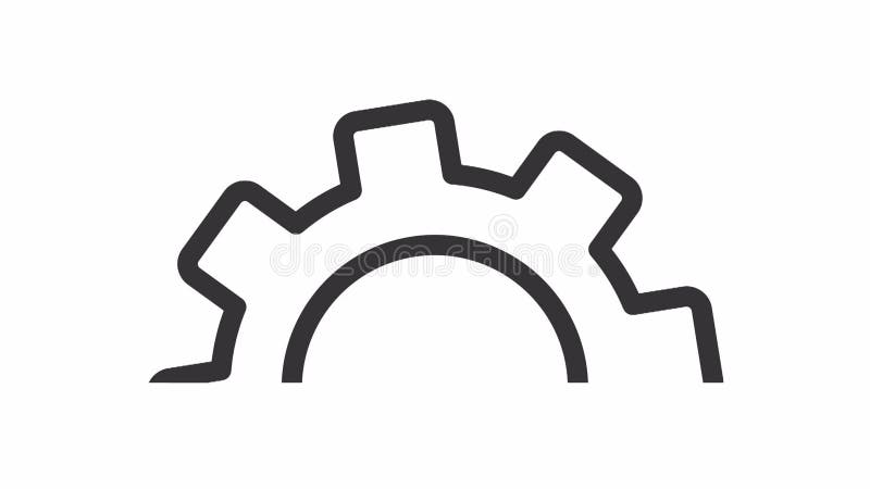 Animated Half Gear White Line Icon Stock Footage - Video of ...