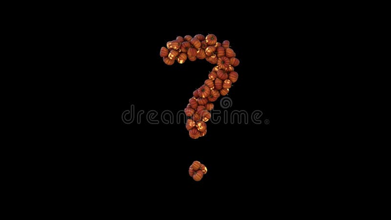 Animated Halloween Pumpkin Lantern Particle Text Typeface Question Mark ...