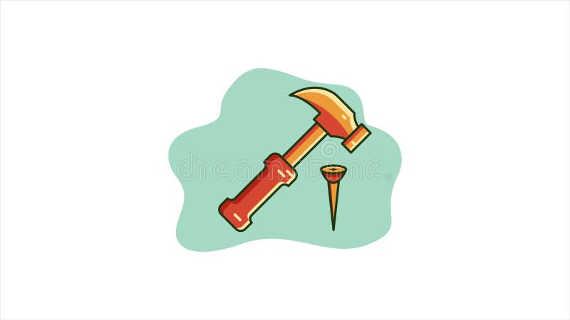 Animated of Hammer for Carpenter Equipment Icon. Hammer Motion Loop ...