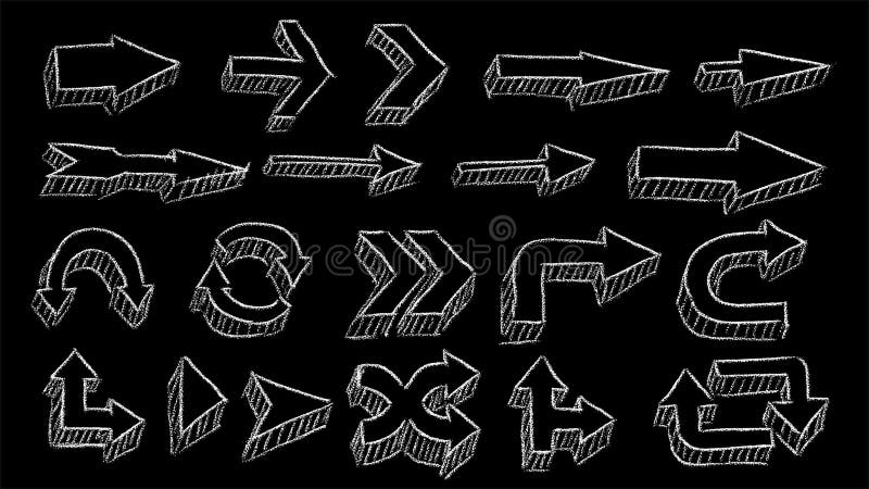 Animated Hand Drawn Arrows Pointer Set. Stock Video - Video of pointer ...