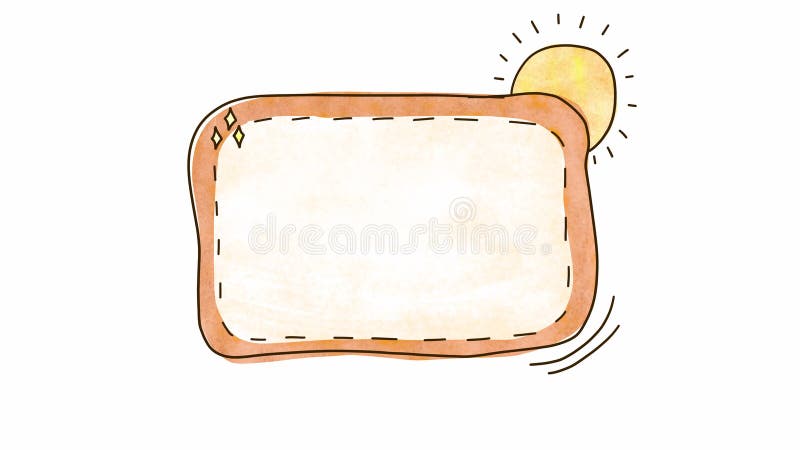 Animated Hand Drawn Frame with Doodle Sun. Video Clip with Alpha ...