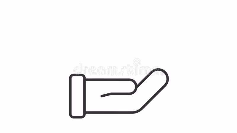 Animated Hand and Tick Linear Icon Stock Video - Video of logo ...
