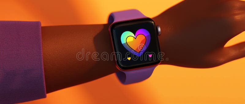 An Animated Hand Wearing a Smartwatch, Pointing Rightward. Stock Image ...