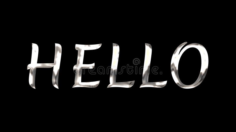 Animated Hello with Evaporate Text Effect in Silver Texture and Black ...