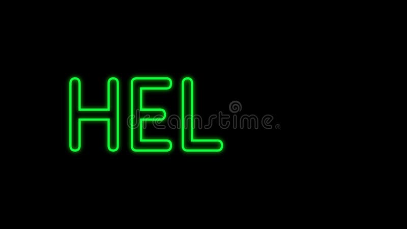 Animated Hello with Flicker Text Effect Using Green Neon Color and ...