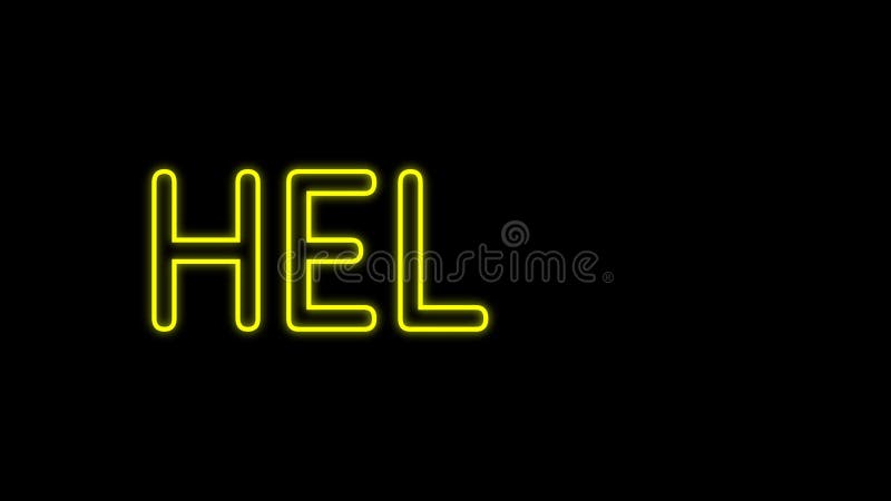 Animated Hello with Flicker Text Effect Using Yellow Neon Color and ...